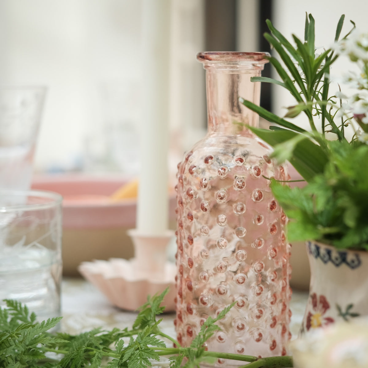 Pink Dimple Glass Bottle Vase – Snape Maltings